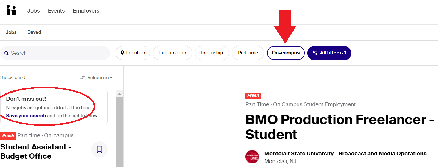 Finding An On-Campus Job – Career Services - Montclair State University