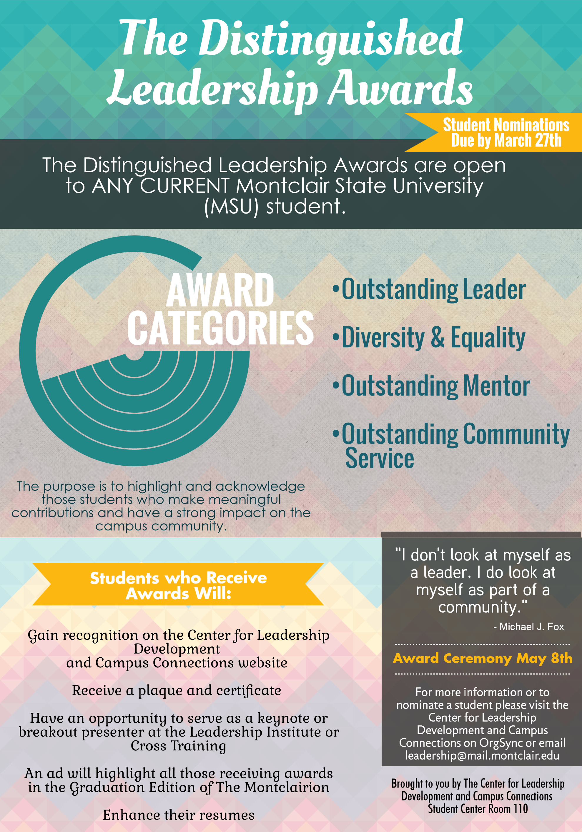 Distinguished Student Leadership Award Nomination - University Calendar ...
