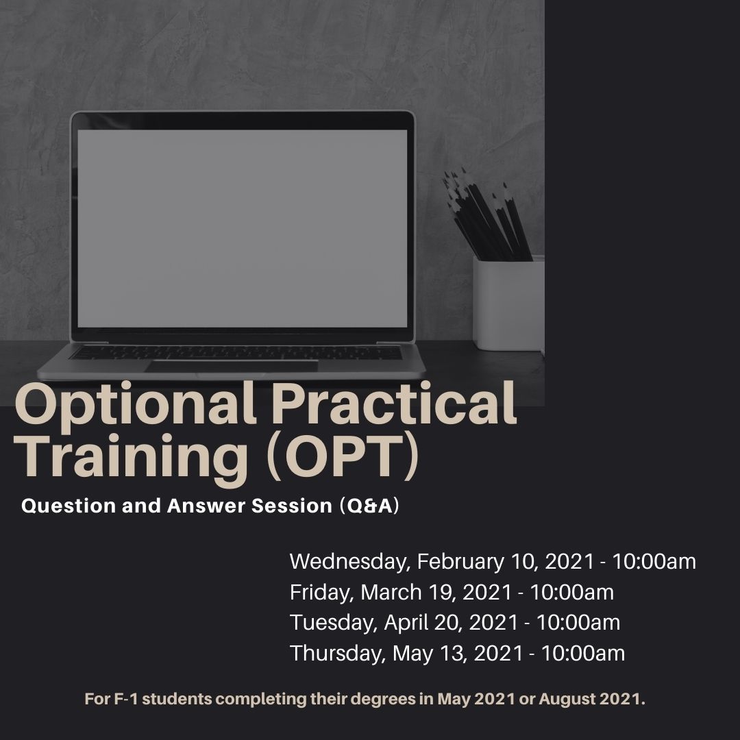 Optional Practical Training (OPT) Workshop - University Calendar ...
