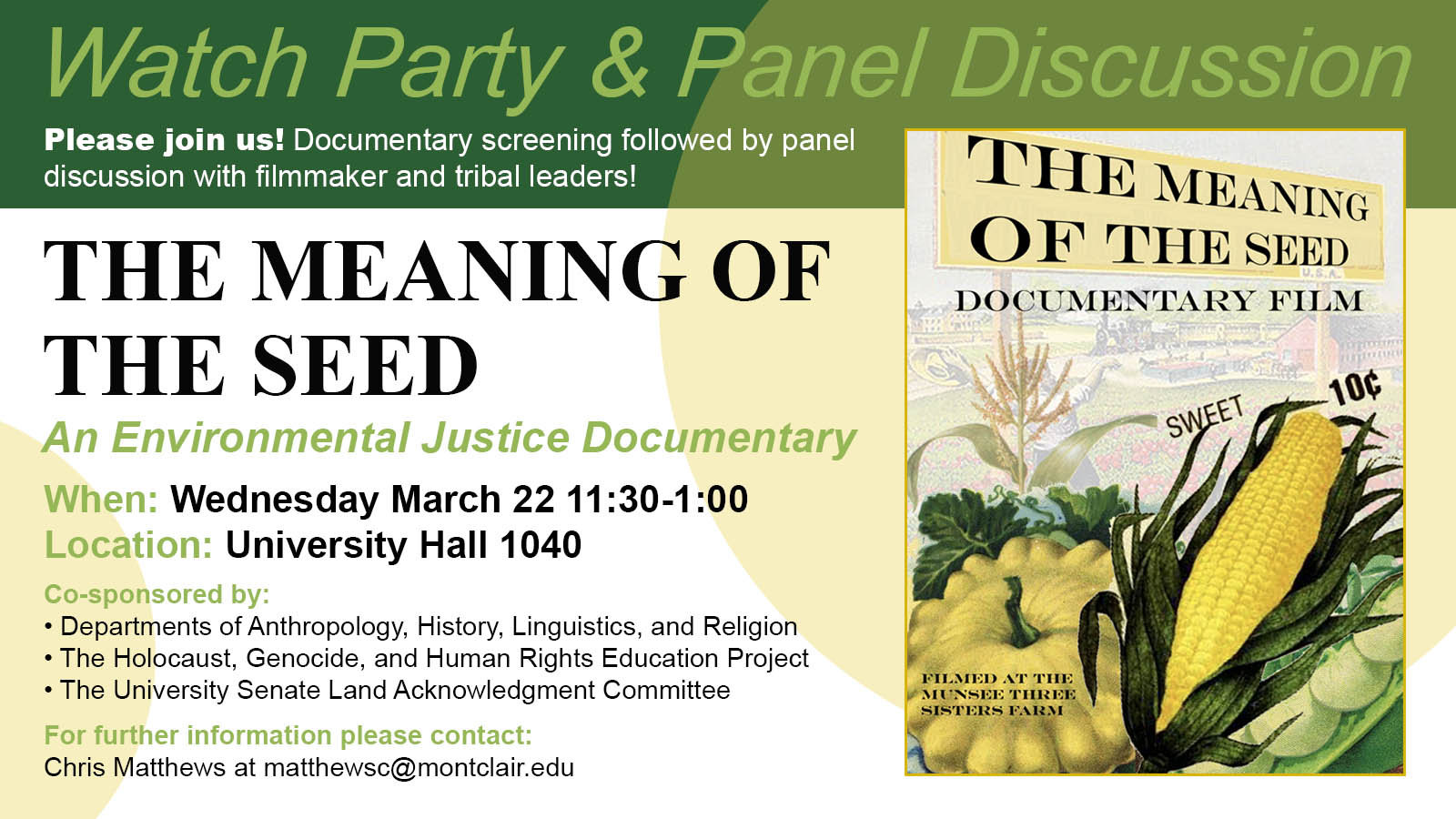 Screening Of Documentary “Meaning Of The Seed”, A Film About Native ...