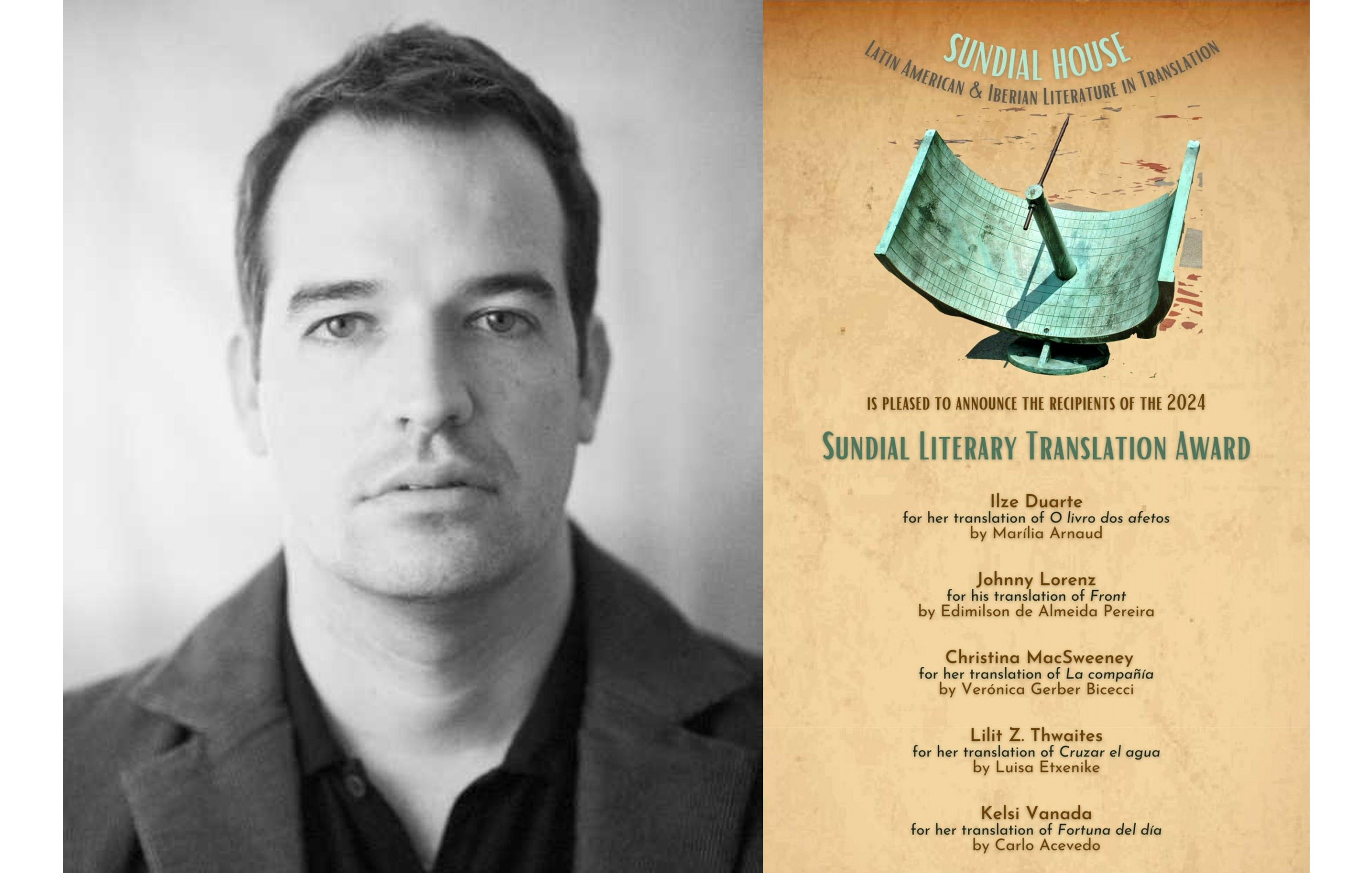 Prof. Johnny Lorenz Receives Sundial Literary Translation Award ...