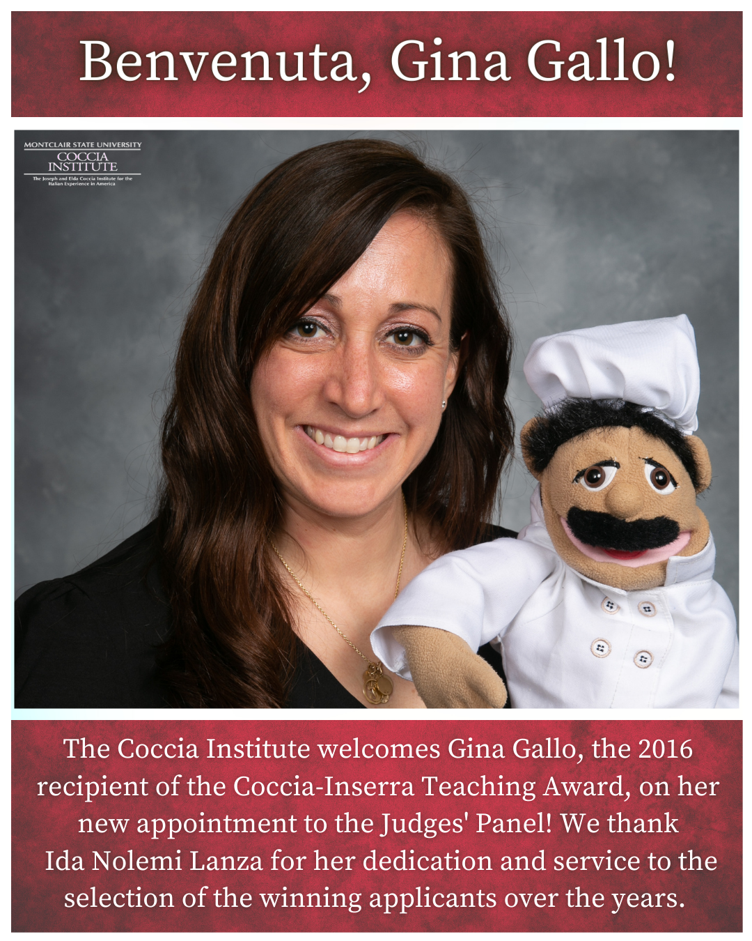 Benvenuta, Gina Gallo, To The Coccia-Inserra Teaching Award Judges ...