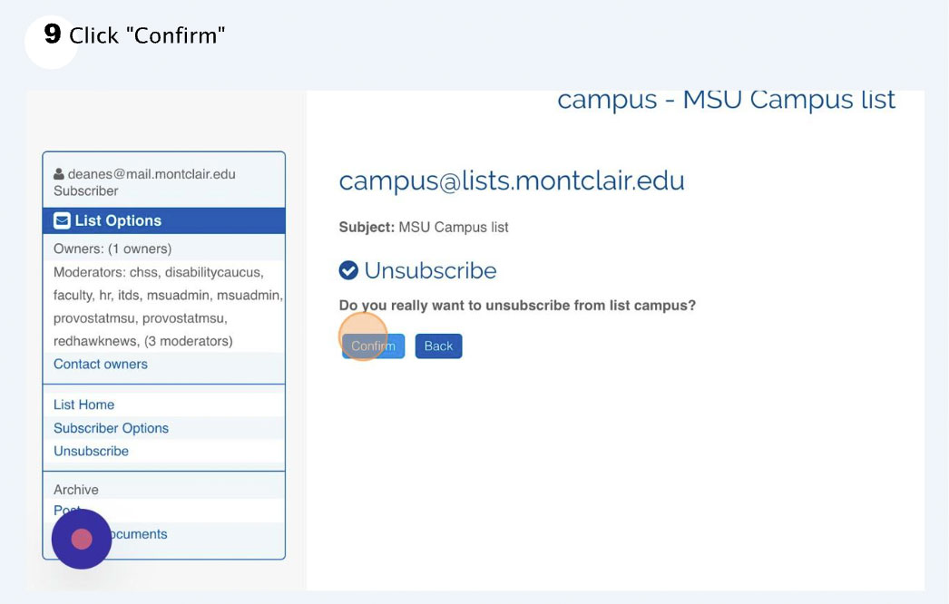 How To Subscribe And Unsubscribe From An Optional Employee Listserv At Montclair State ...