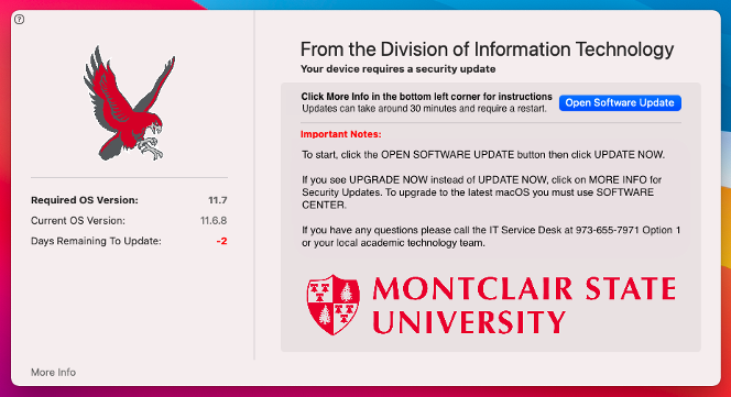 MacOS Releases – Information Technology Division - Montclair State University