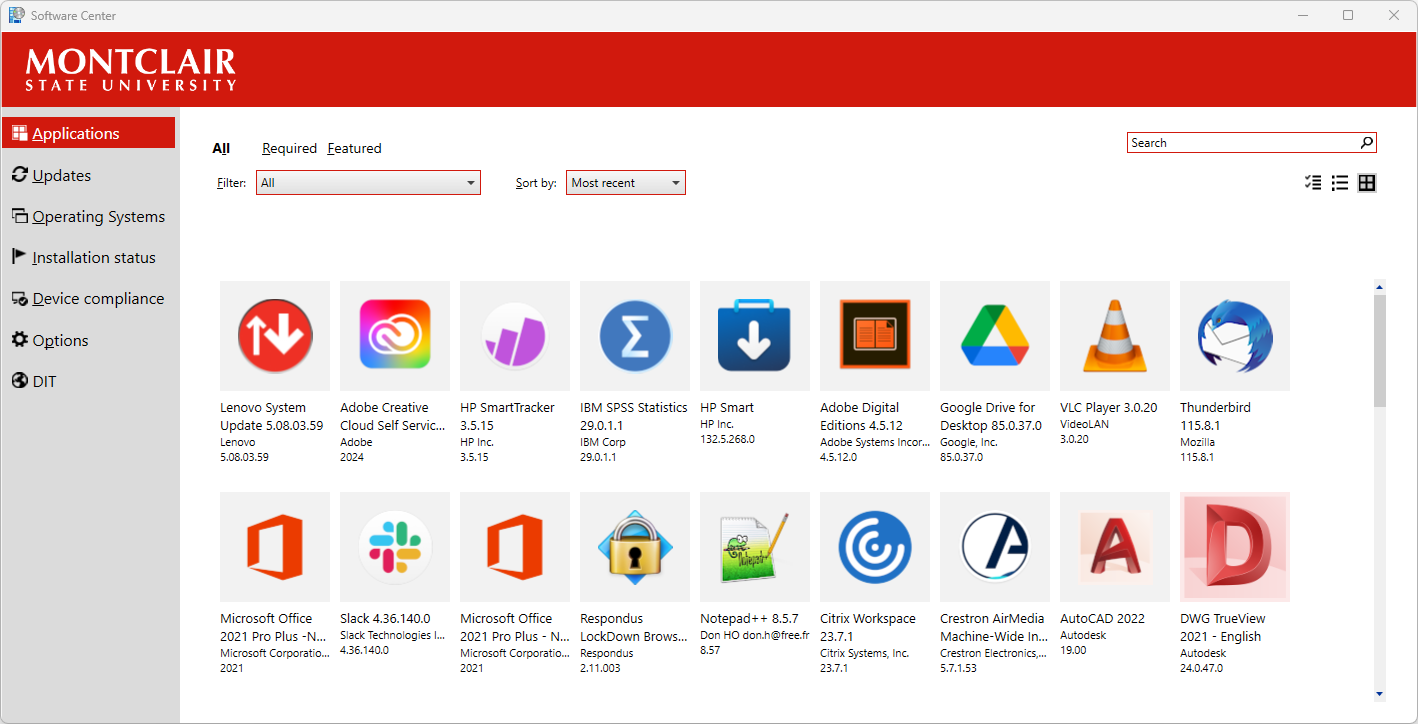 Software Center (Windows) – Information Technology Division - Montclair ...