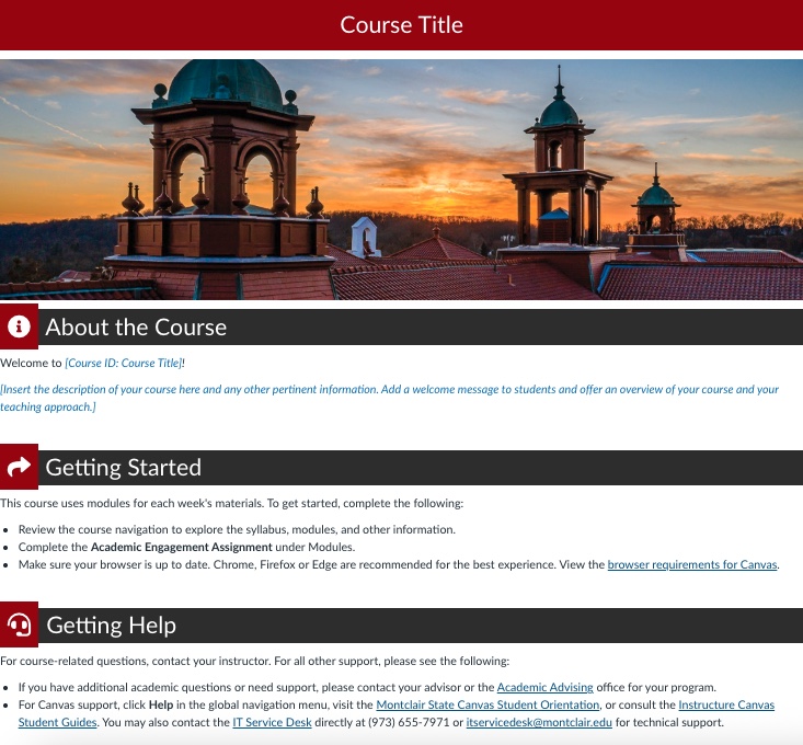 Canvas Course Templates – Instructional Technology And Design Services ...