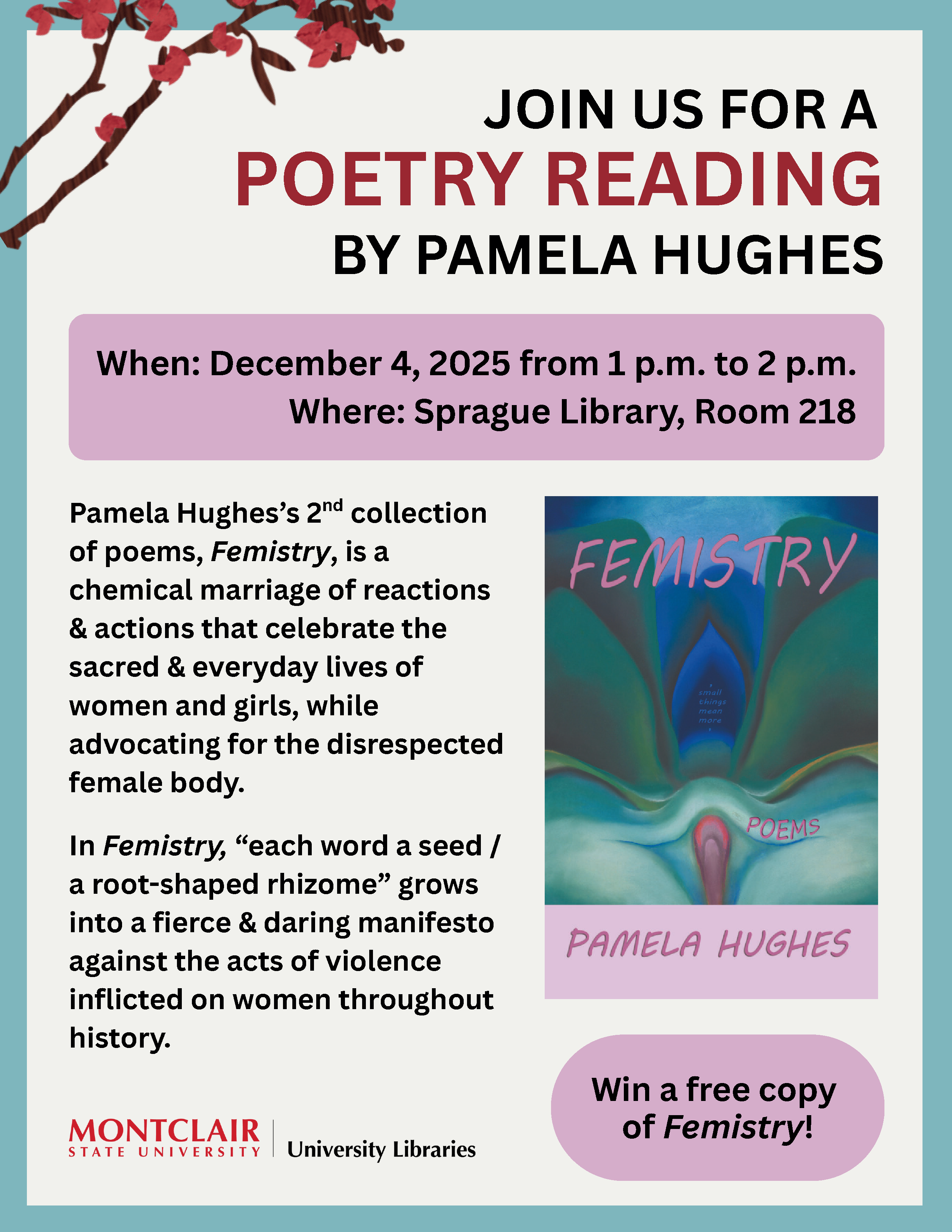 Join Us For A Poetry Reading By Pamela Hughes! – University Libraries ...