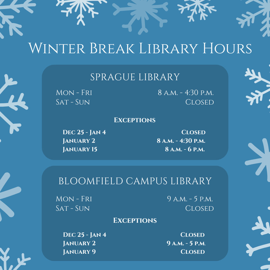 Library Winter 2025-2026 Hours – University Libraries - Montclair State ...