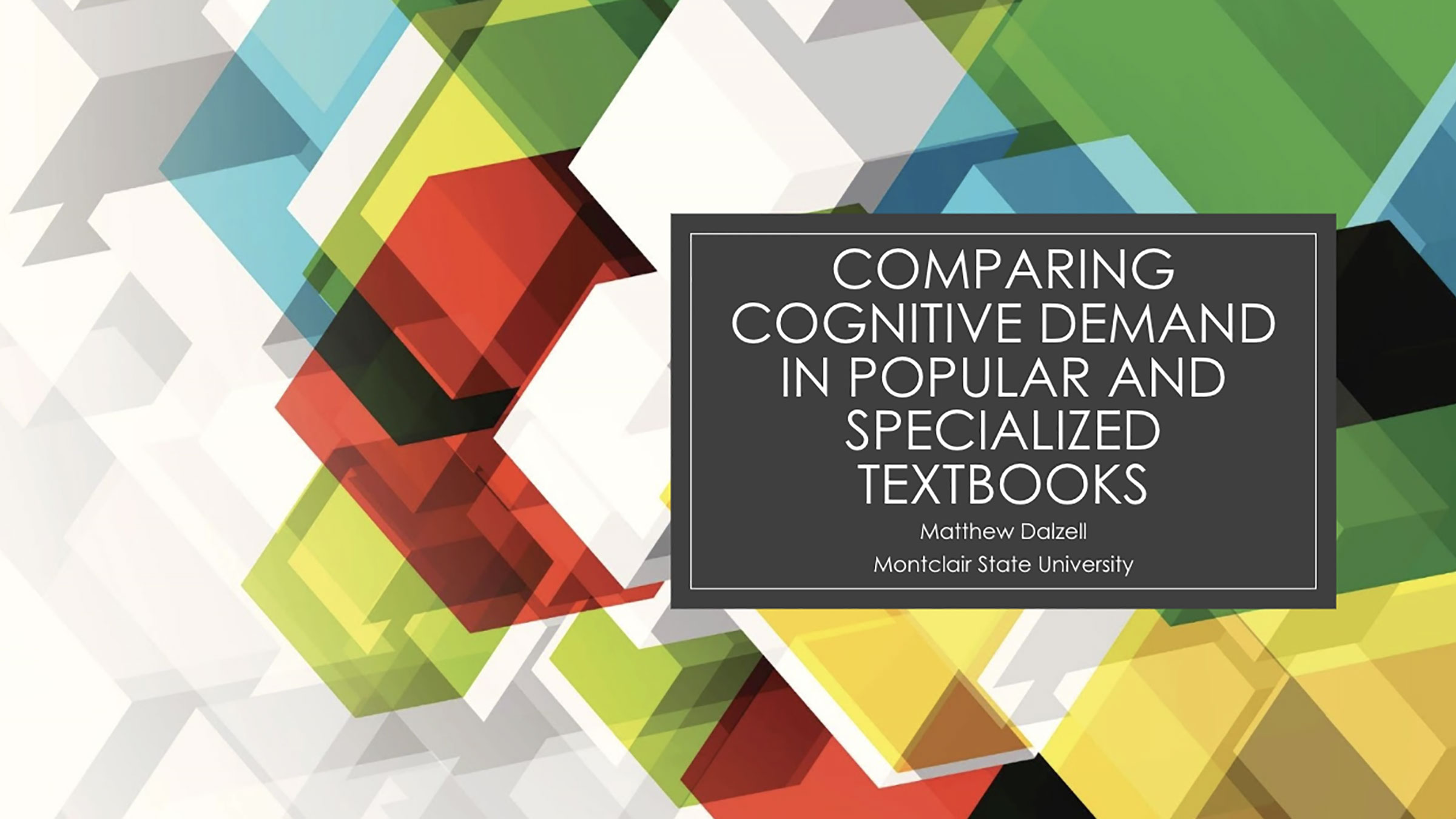 Comparing Cognitive Demand In Popular And Specialized Textbooks ...