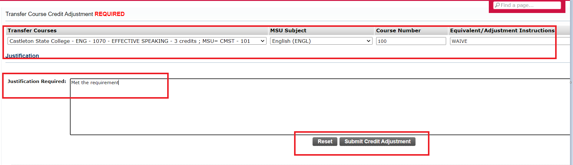 Program/Credit Adjustment Request – Red Hawk Central - Montclair State ...