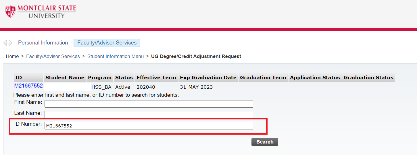 Program/Credit Adjustment Request – Red Hawk Central - Montclair State ...