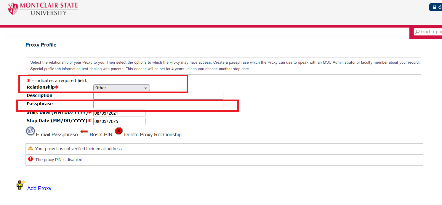 How To Grant Proxy Access – Red Hawk Central - Montclair State University