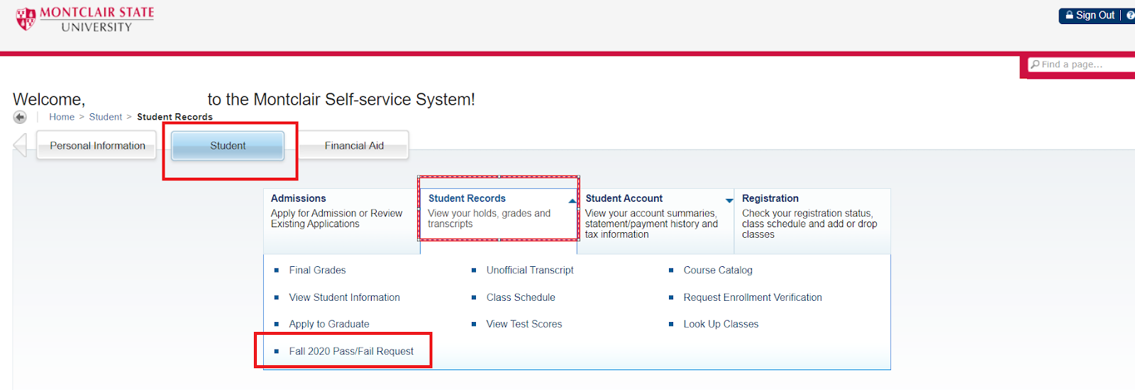 How To Request A Pass/Fail – Red Hawk Central - Montclair State University