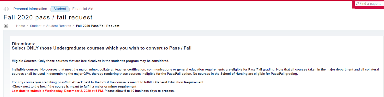 How To Request A Pass/Fail – Red Hawk Central - Montclair State University
