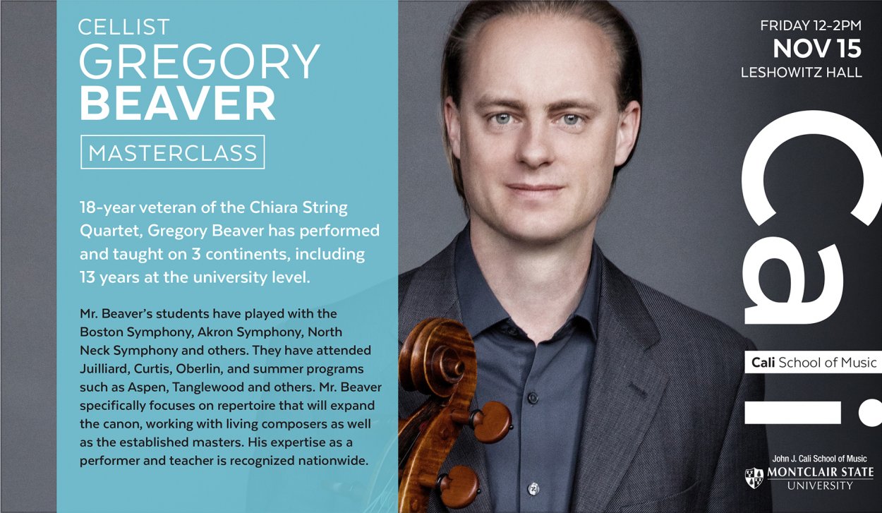 Masterclass by Cellist Gregory Beaver - University Calendar - Montclair ...