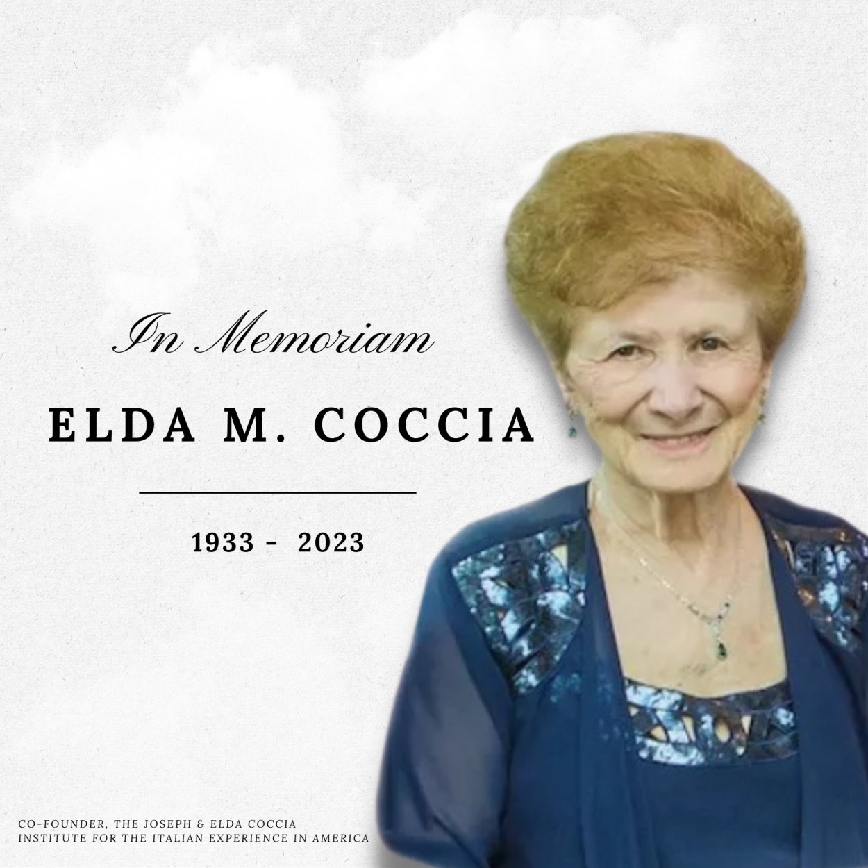 Elda M. Coccia – In Memoriam – Coccia Institute - Montclair State ...