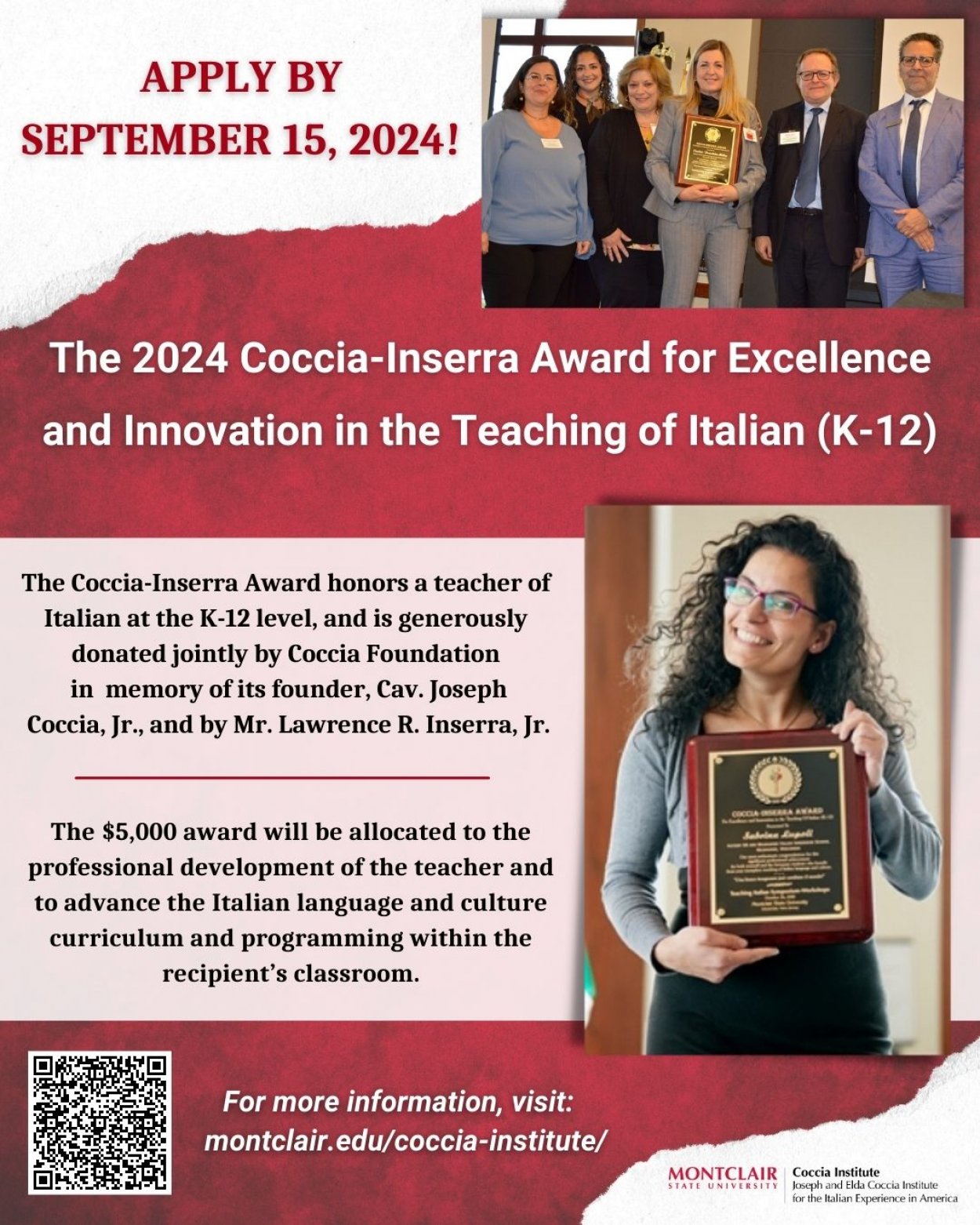 APPLY TODAY For The 2024 Coccia-Inserra Italian Teaching Award ...