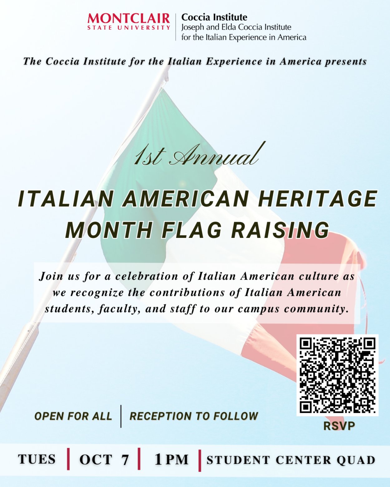 Join Us For The Inaugural Italian American Heritage Month Flag Raising ...