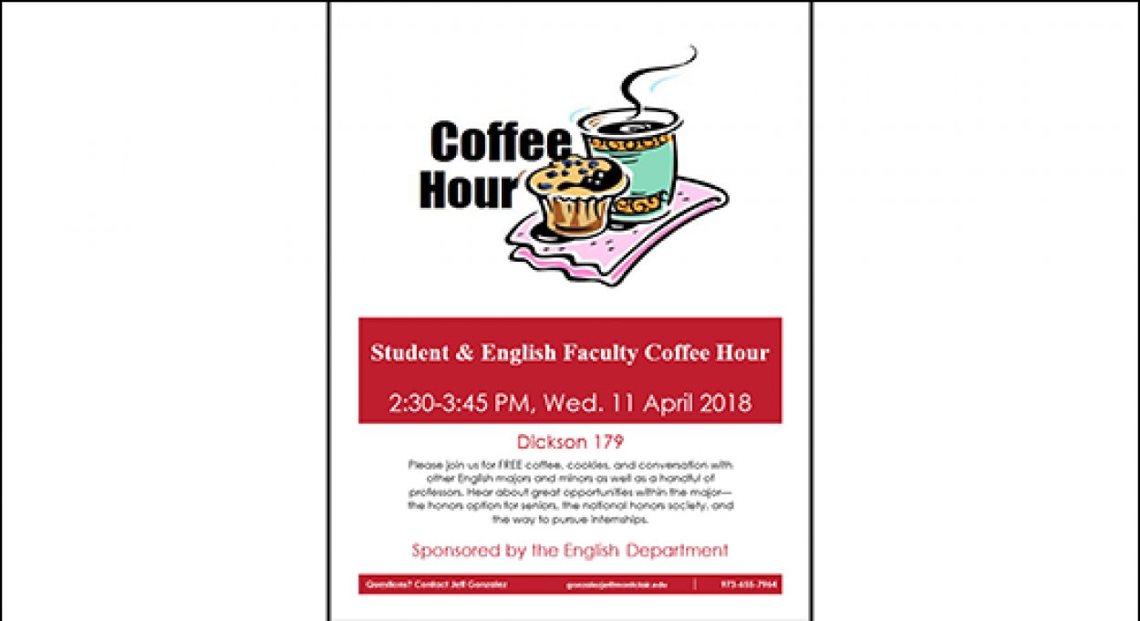 Student And English Faculty Coffee Hour – English - Montclair State ...