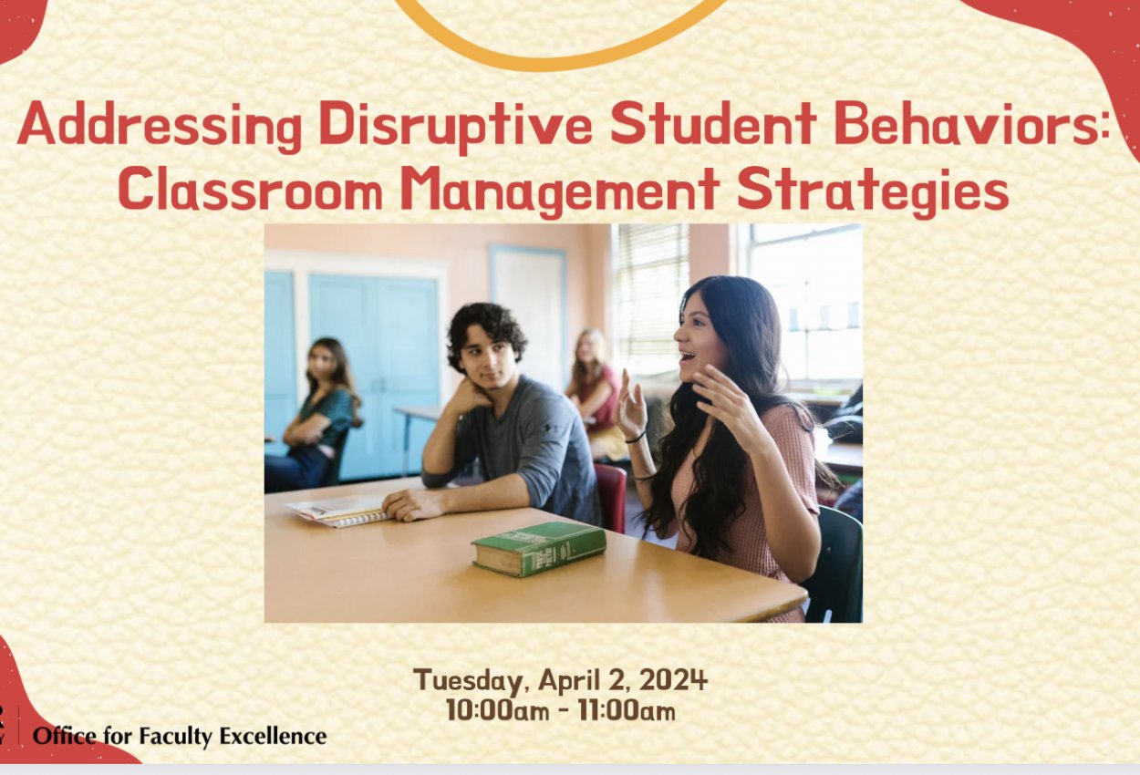 Addressing Disruptive Student Behaviors: Classroom Management ...