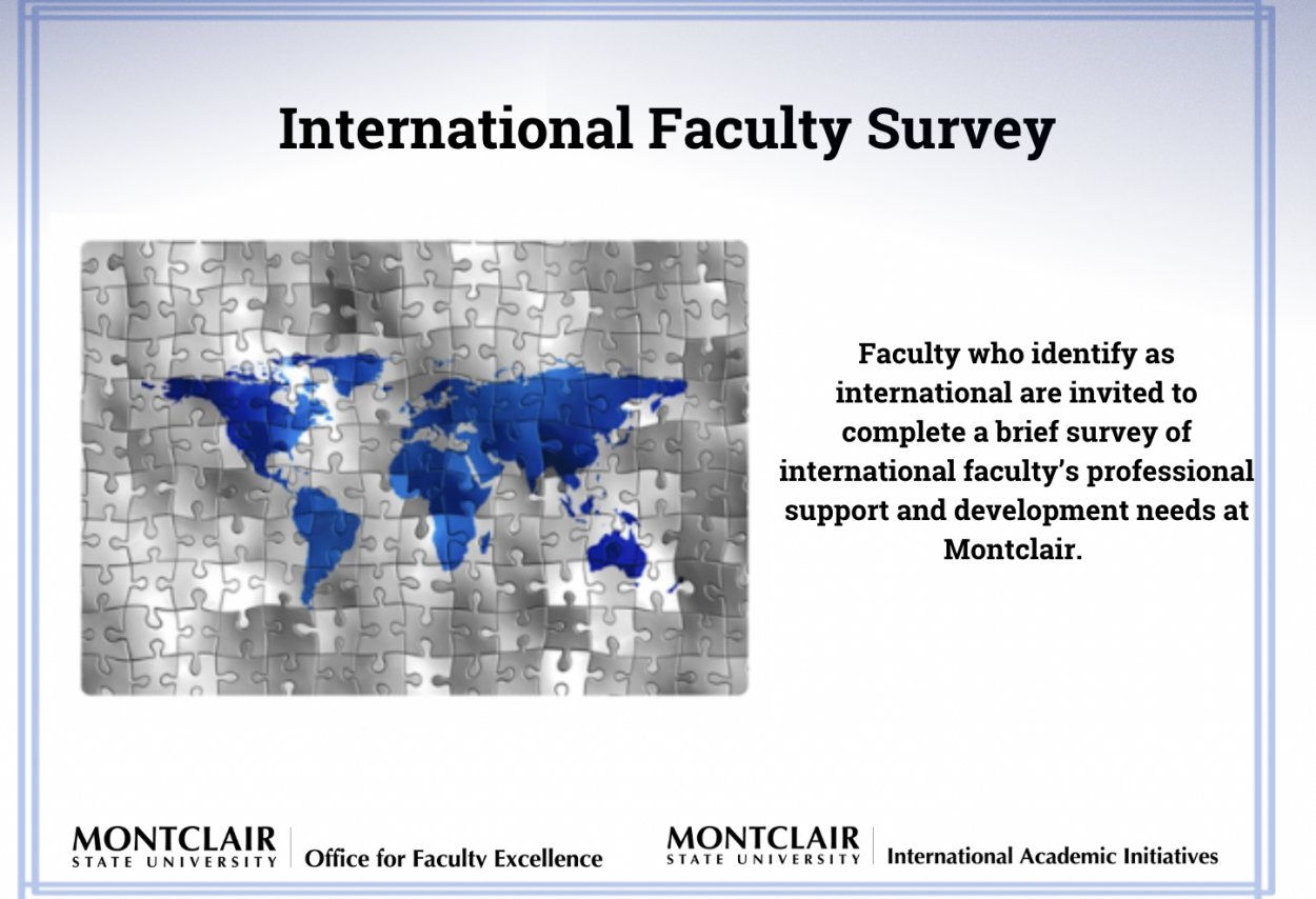 International Faculty Support Survey – Office For Faculty Excellence - Montclair State University