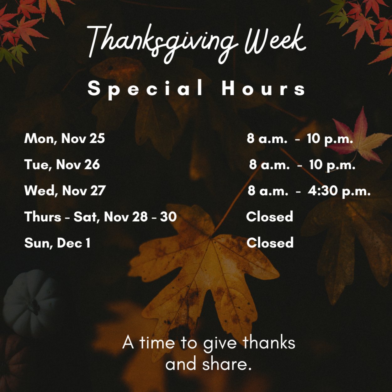 Library Hours For Thanksgiving Week – University Libraries - Montclair ...