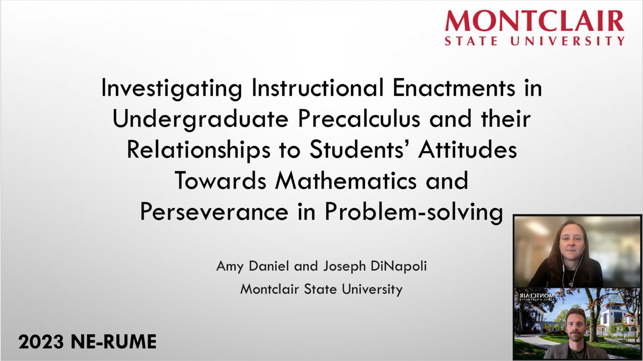 Math Ed Team Presents At NE-RUME – Mathematics - Montclair State University